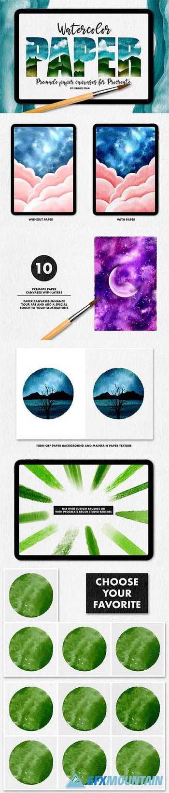 Watercolor Paper For ProCreate 5828165 Free Download Graphics Fonts 