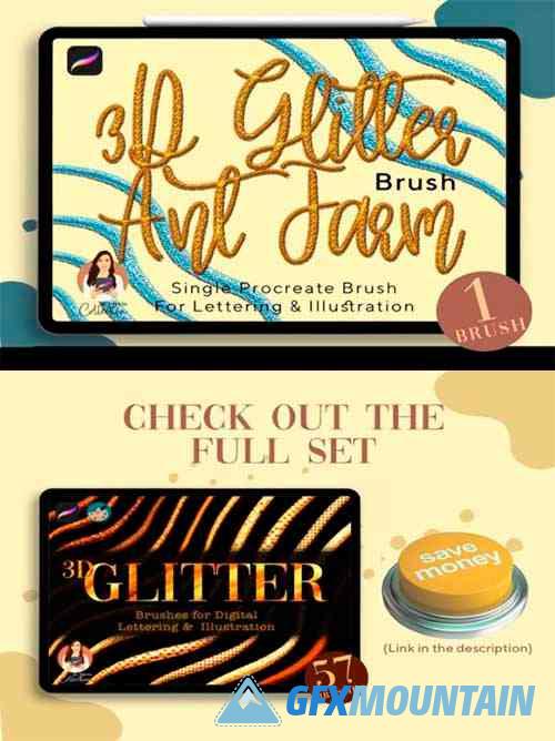 3D Glitter Ant Farm Procreate Brush Free Download Graphics Fonts 