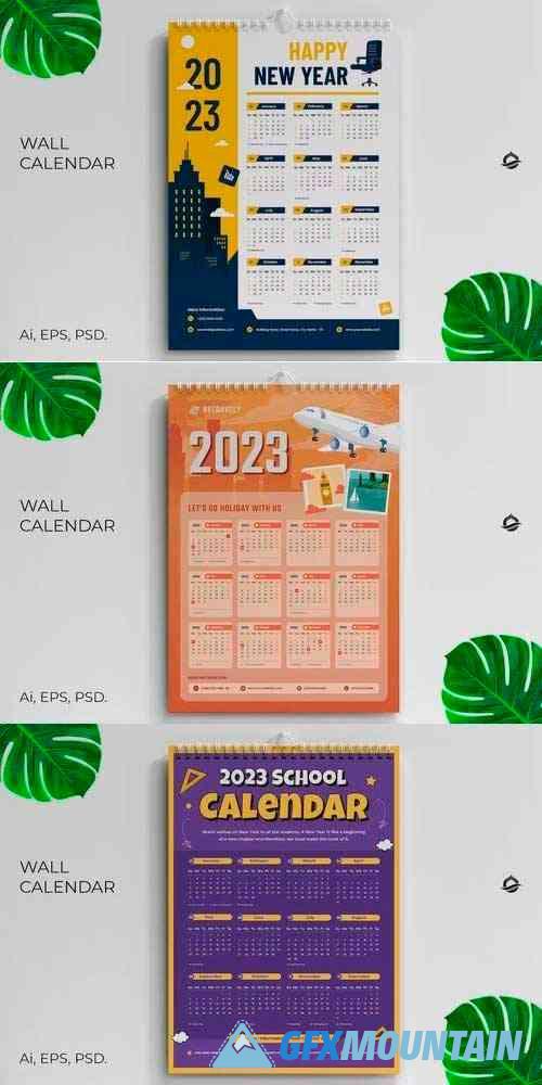 2023 Wall Calendar Free Download Graphics Fonts Vectors Print 