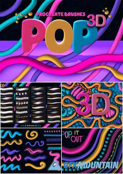 Pop 3D Procreate Brushes Free Download Graphics Fonts Vectors 